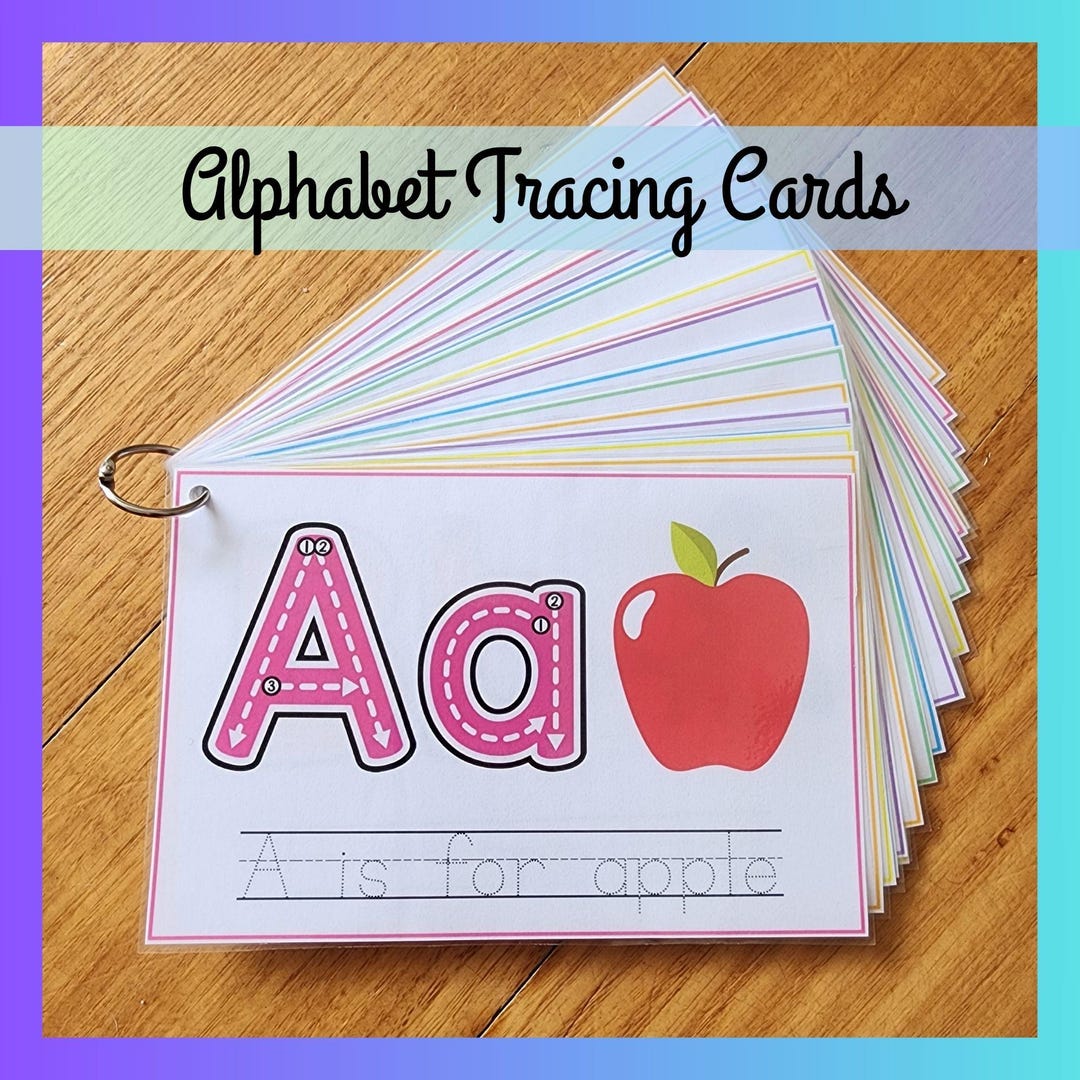 Alphabet Tracing Cards: ABC Handwriting Practice (digital Download) - Etsy