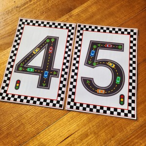 Number Tracing Posters, Cars Roads Printable, Counting Numbers ...