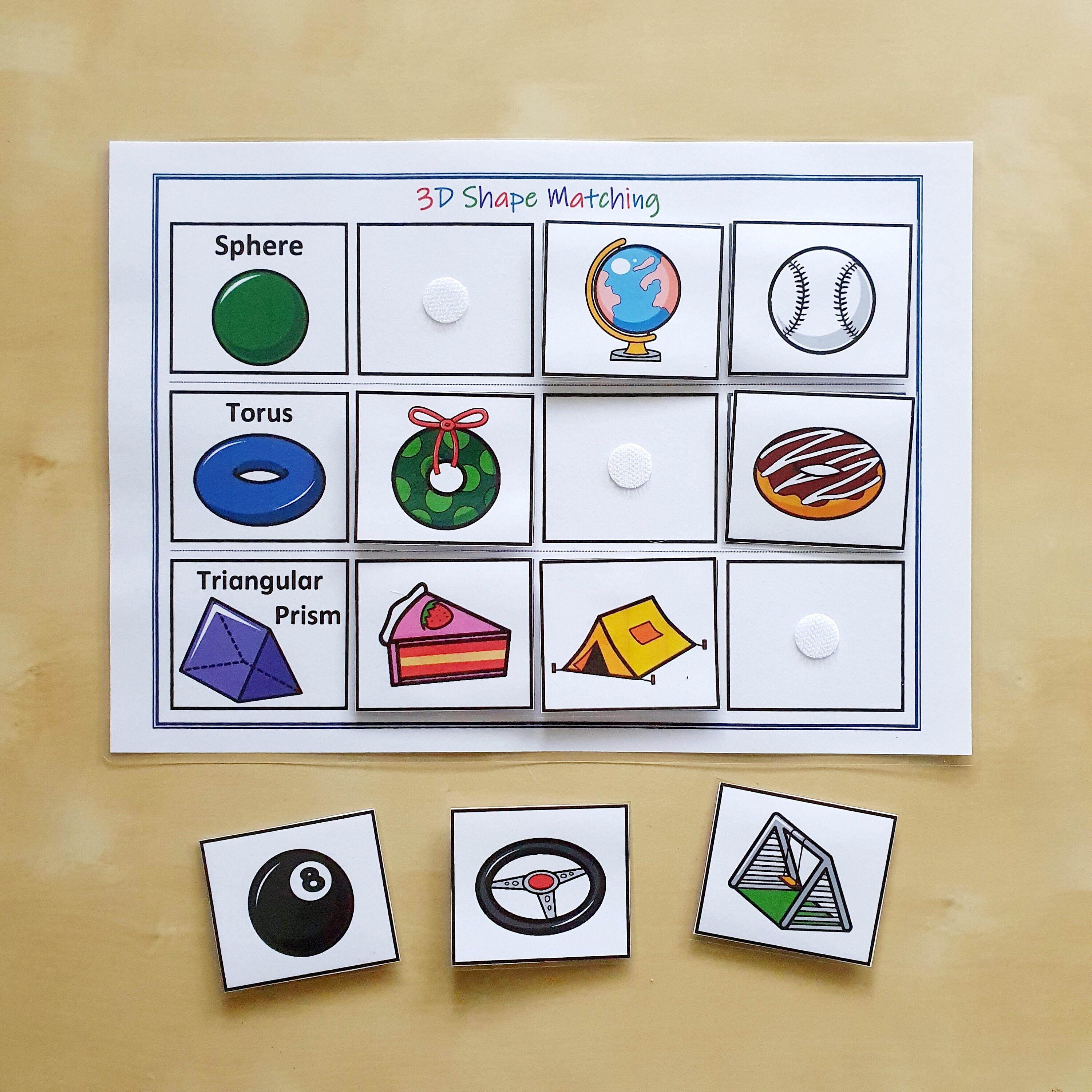 3D Shapes Bundle, 3D Shapes Matching, Tracing Shapes, Flash Cards ...