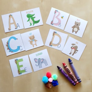 Alphabet Matching Cards, Letters Literacy Printable, Homeschool ...
