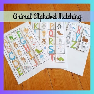Animal Alphabet Matching Printable, Learn Letters Busy Book, Homeschool ...