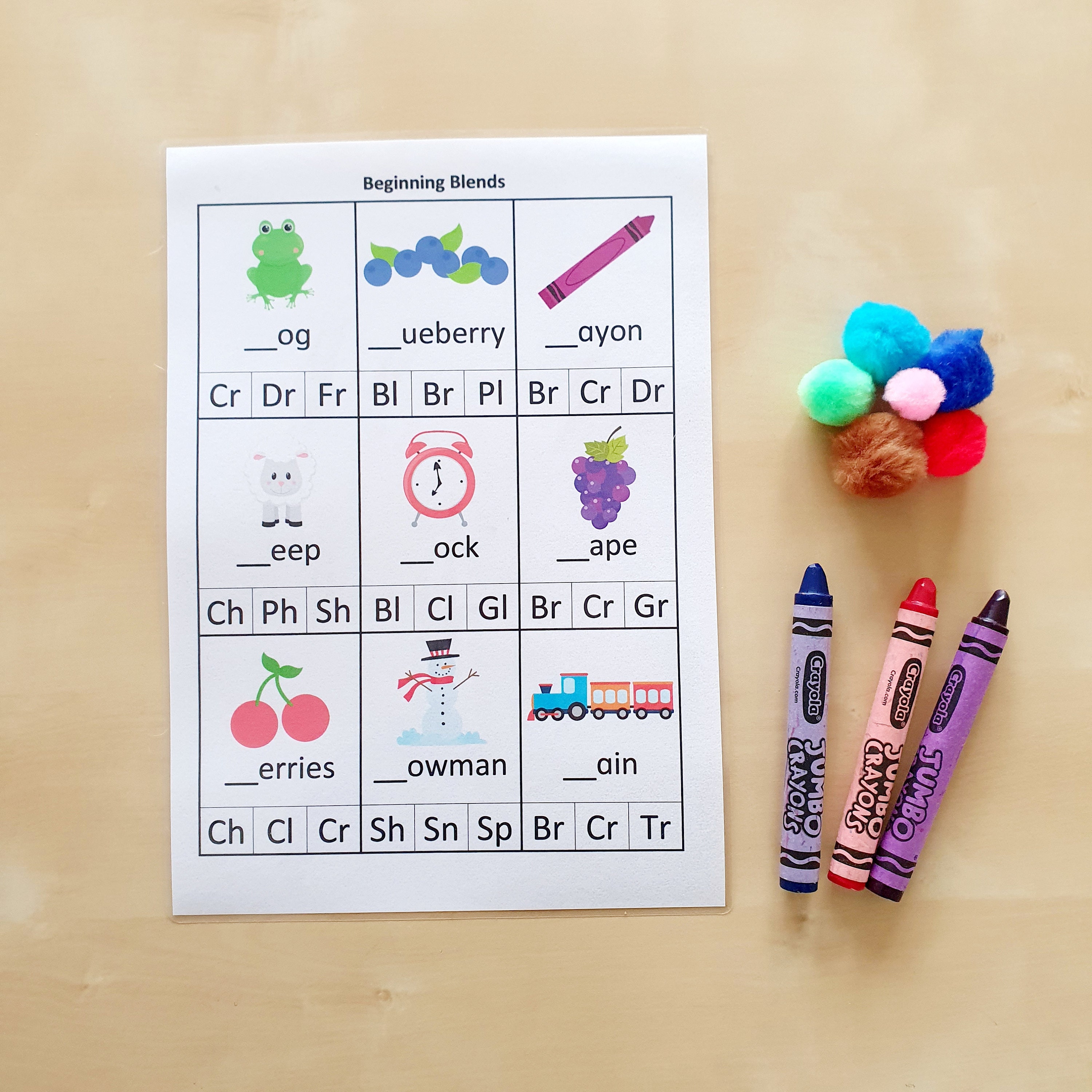 Beginning Blends Printable, Busy Book, Clip Cards, Homeschool Alphabet ...