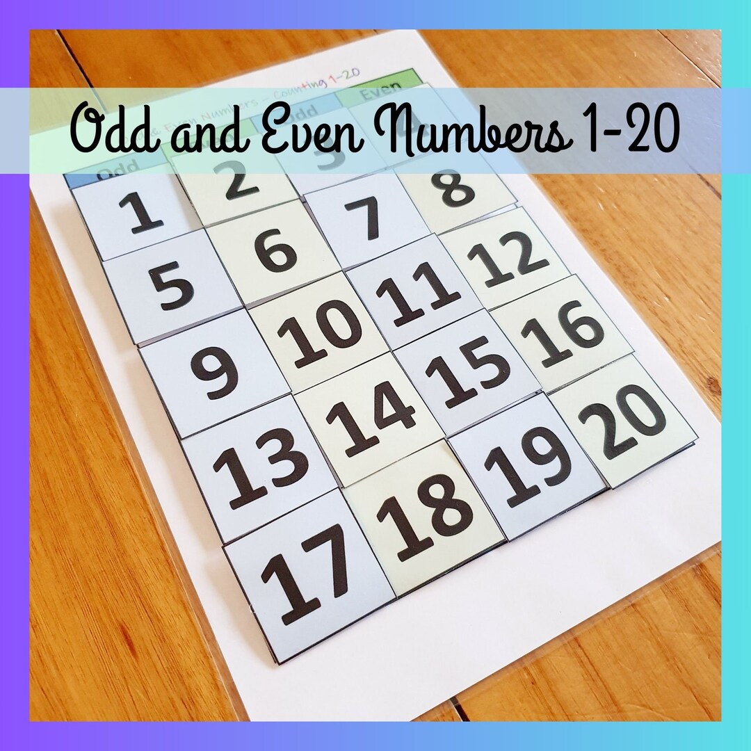 Odd and Even Numbers Printable, Counting 1-20 Math, Busy Book ...