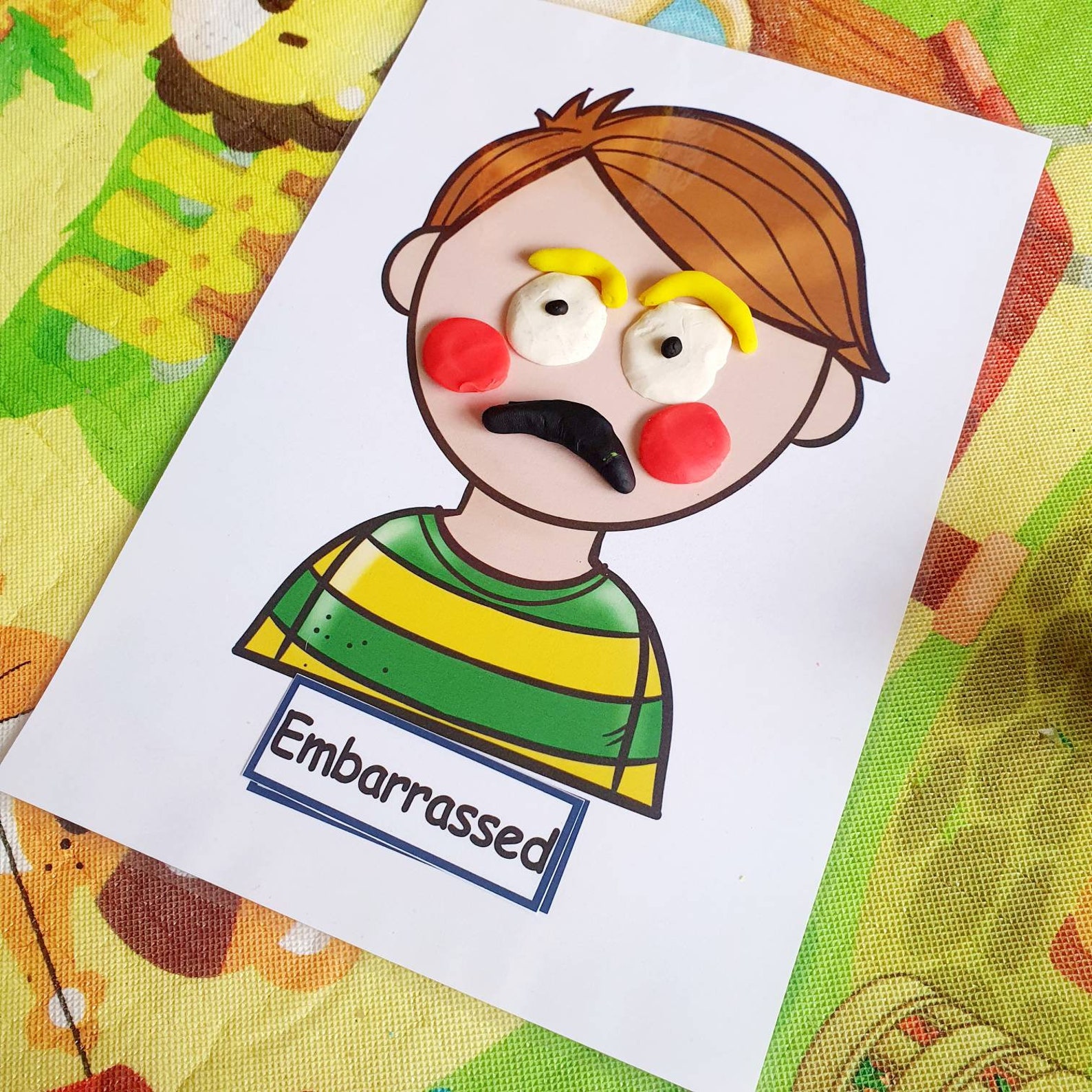 Play Dough Emotions Mats: Feelings Faces Printable (digital Download ...