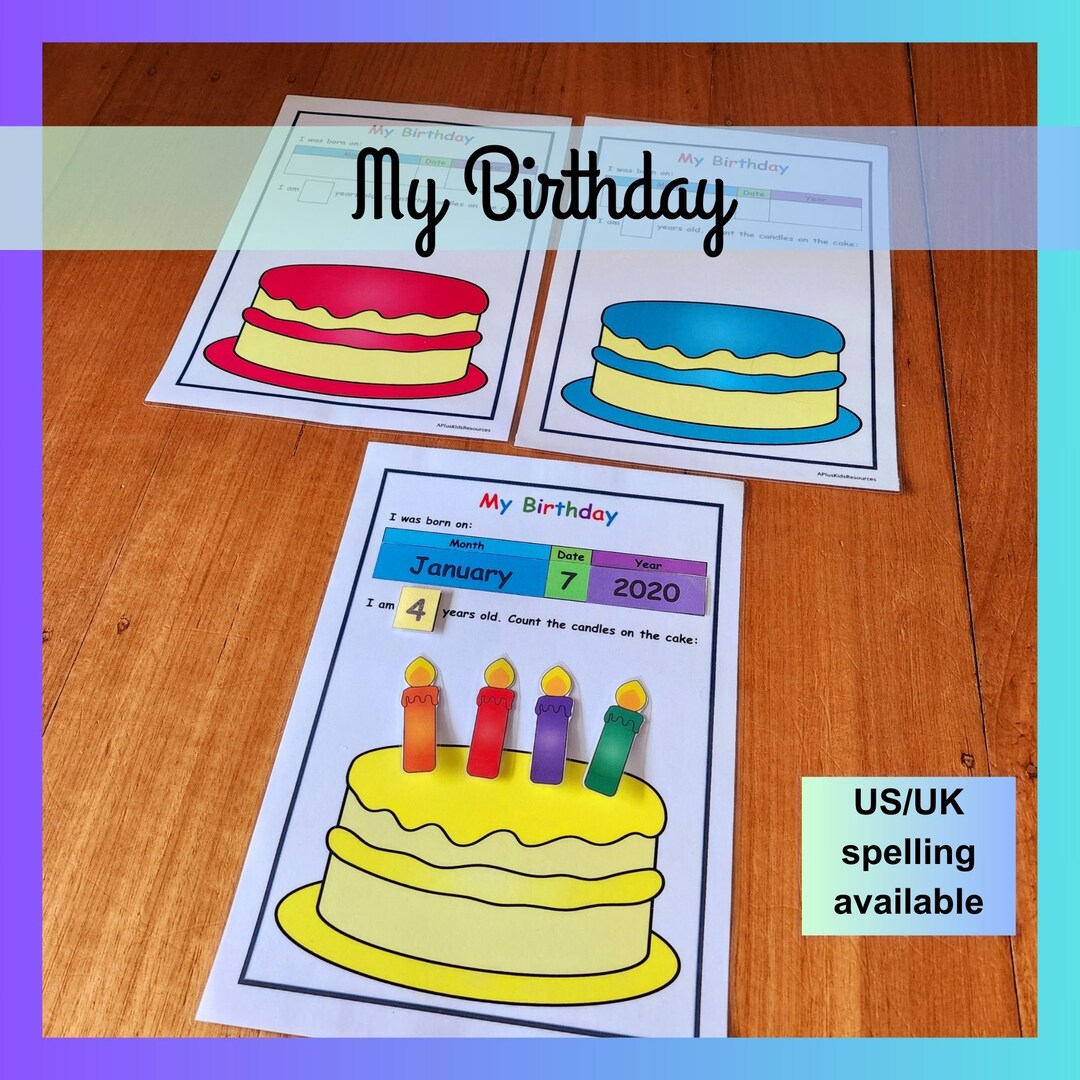My Birthday Printable, Busy Book Page, Learn Birth Date, Early Learning ...