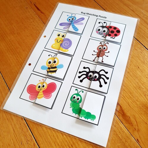 Busy Book Printable Worksheet Matching Activities Toddler - Etsy