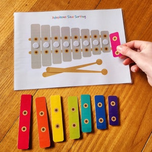 Xylophone Size Sorting Printable, Size Matching, Montessori Homeschool ...