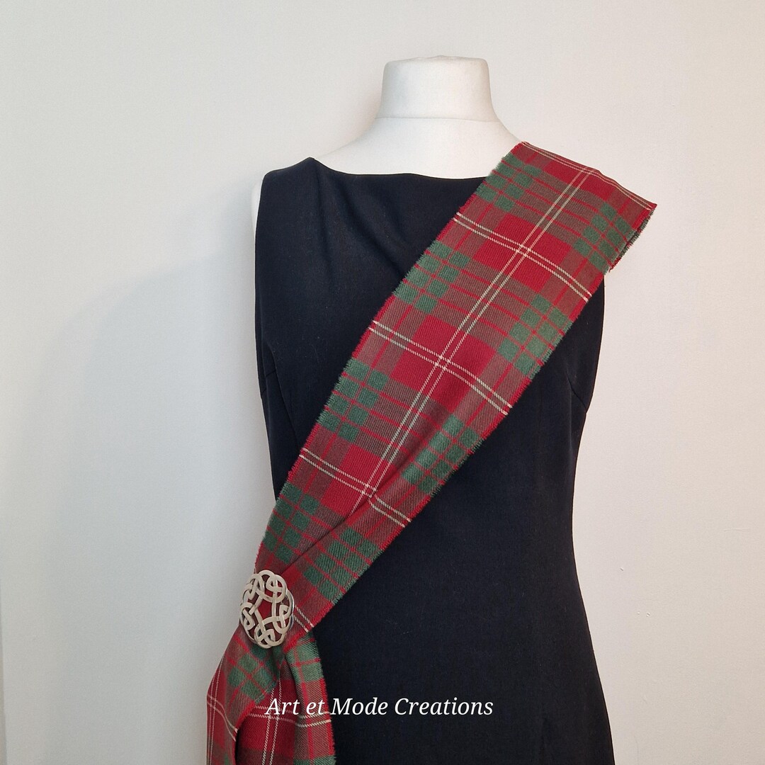 Crawford Muted 100% Pure Wool Scottish Tartan / Plaid Self Fringed Sash ...