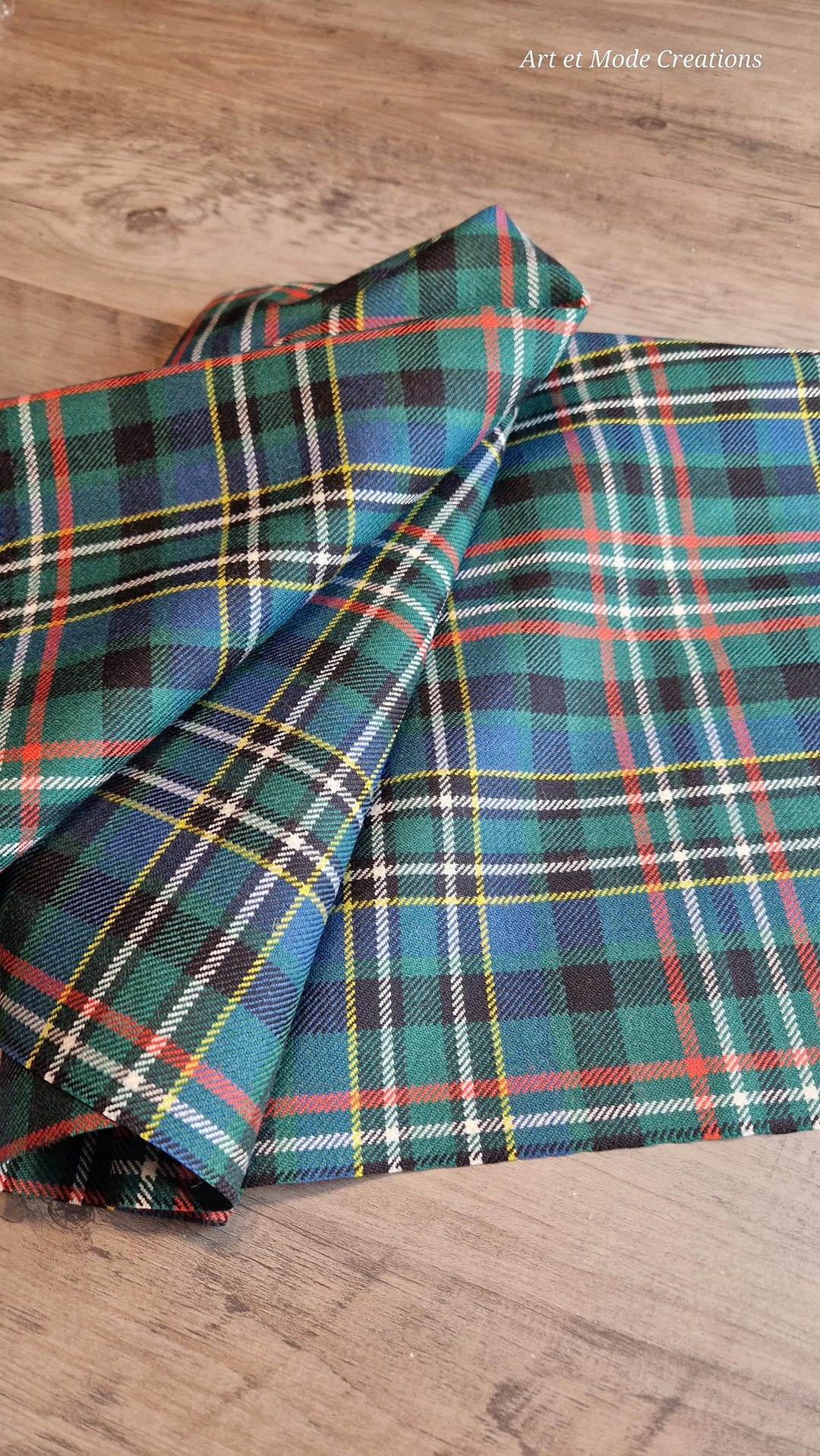Scott Green Ancient OC Scottish Tartan / Plaid 100% Wool Fabric Offcut ...