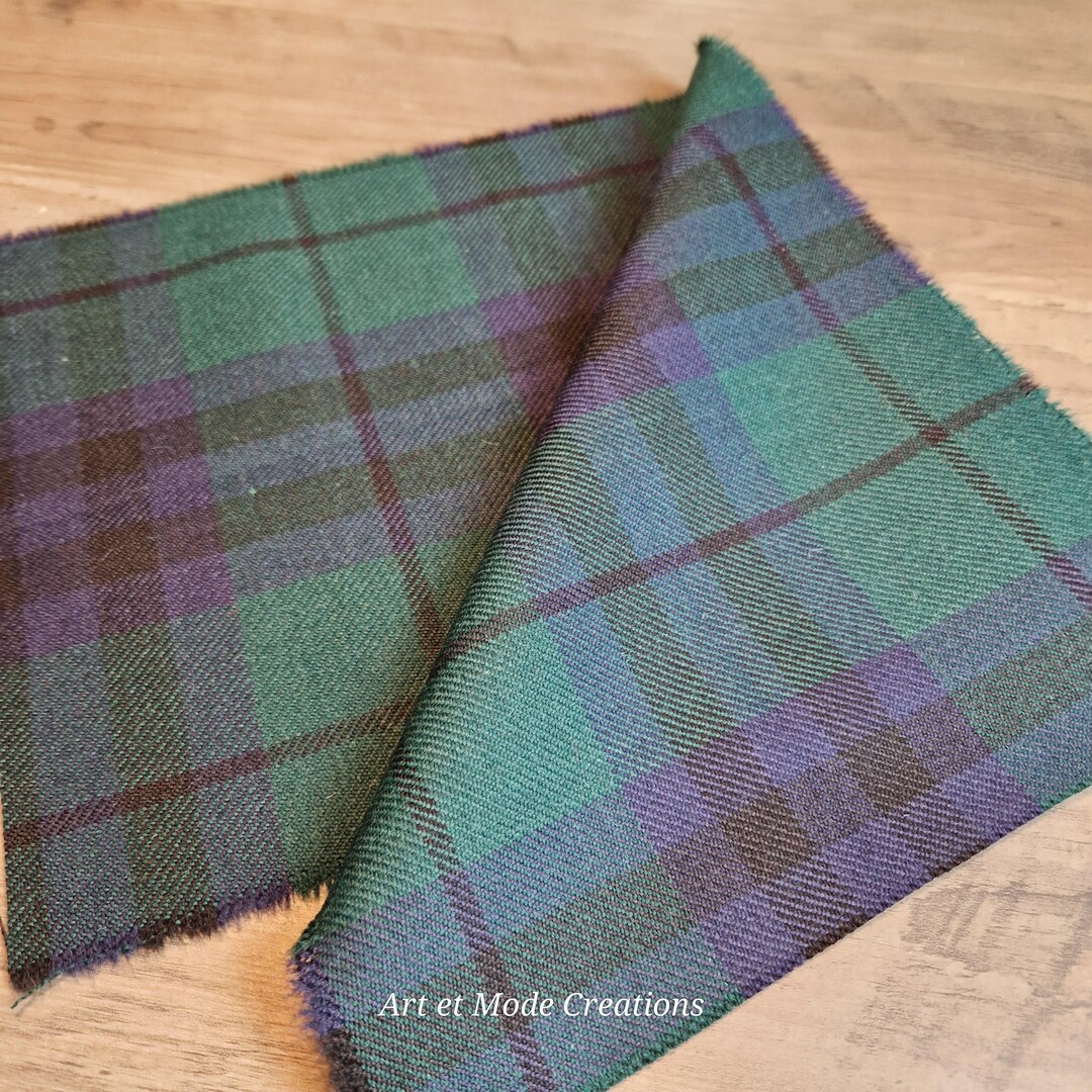 Austin / Keith / Marshall Modern Tartan/plaid 100% Wool Fabric Offcut ...