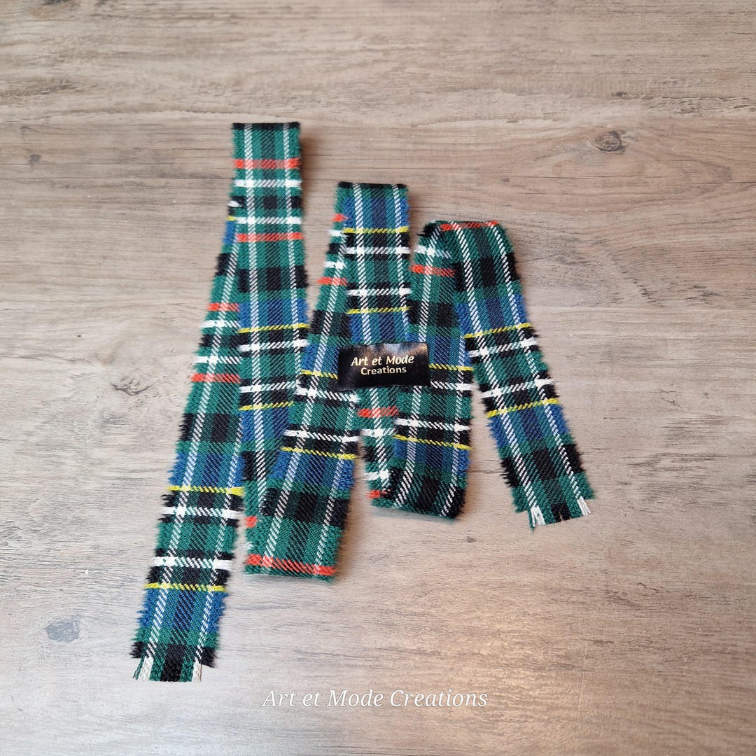 Scott Green Ancient OC 100% Pure Wool Tartan/plaid Open Fringe Ribbon ...