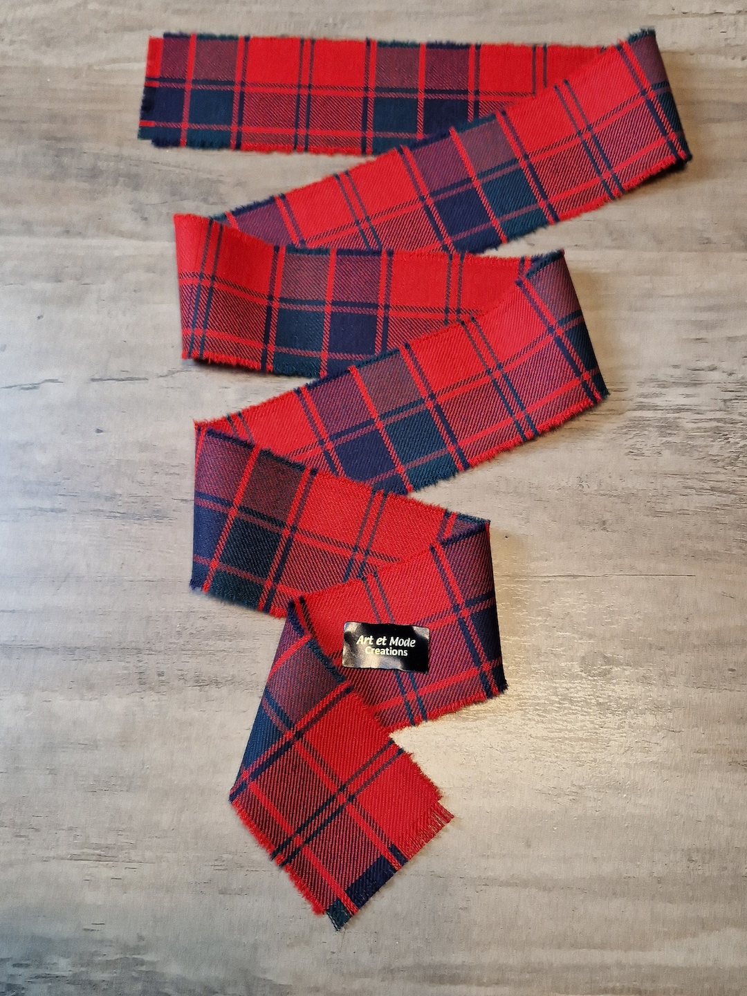 Robertson Red Modern 100% Wool Tartan/plaid Self Fringed Handfasting ...