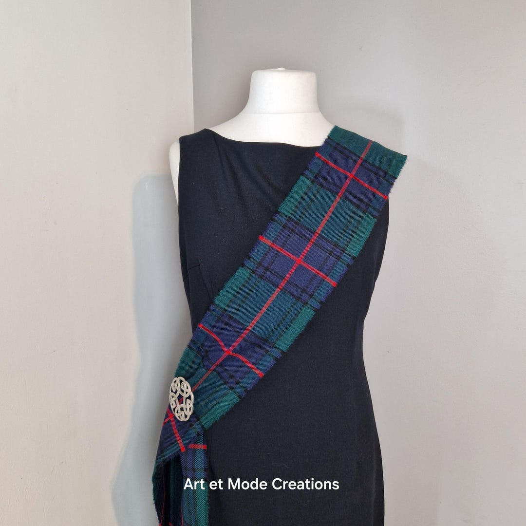 Shaw Modern 100% Pure Wool Scottish Tartan/ Plaid Self Fringed Sash ...