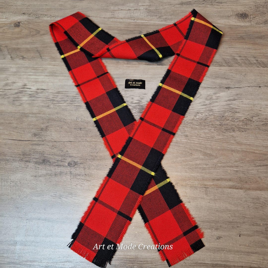 Wallace Modern 100% Wool Tartan/plaid Self Fringed Handfasting Ribbon ...