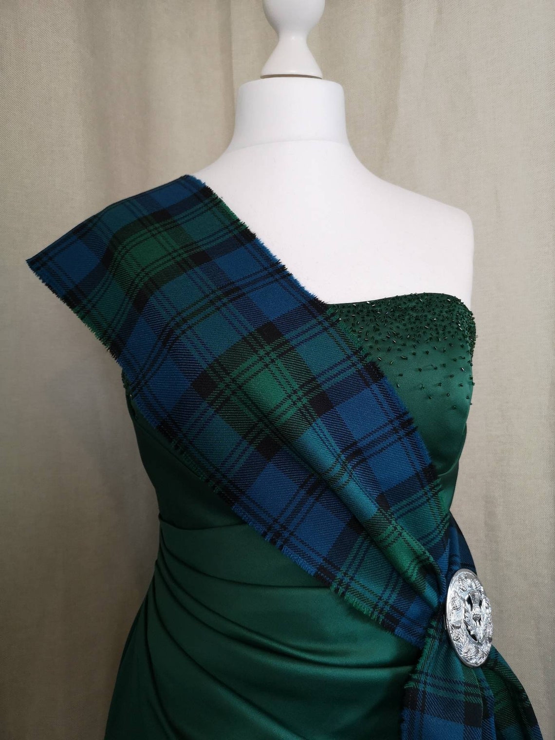 Kerr Hunting Ancient 100% Pure Wool Tartan/plaid Self Fringed Sash ...