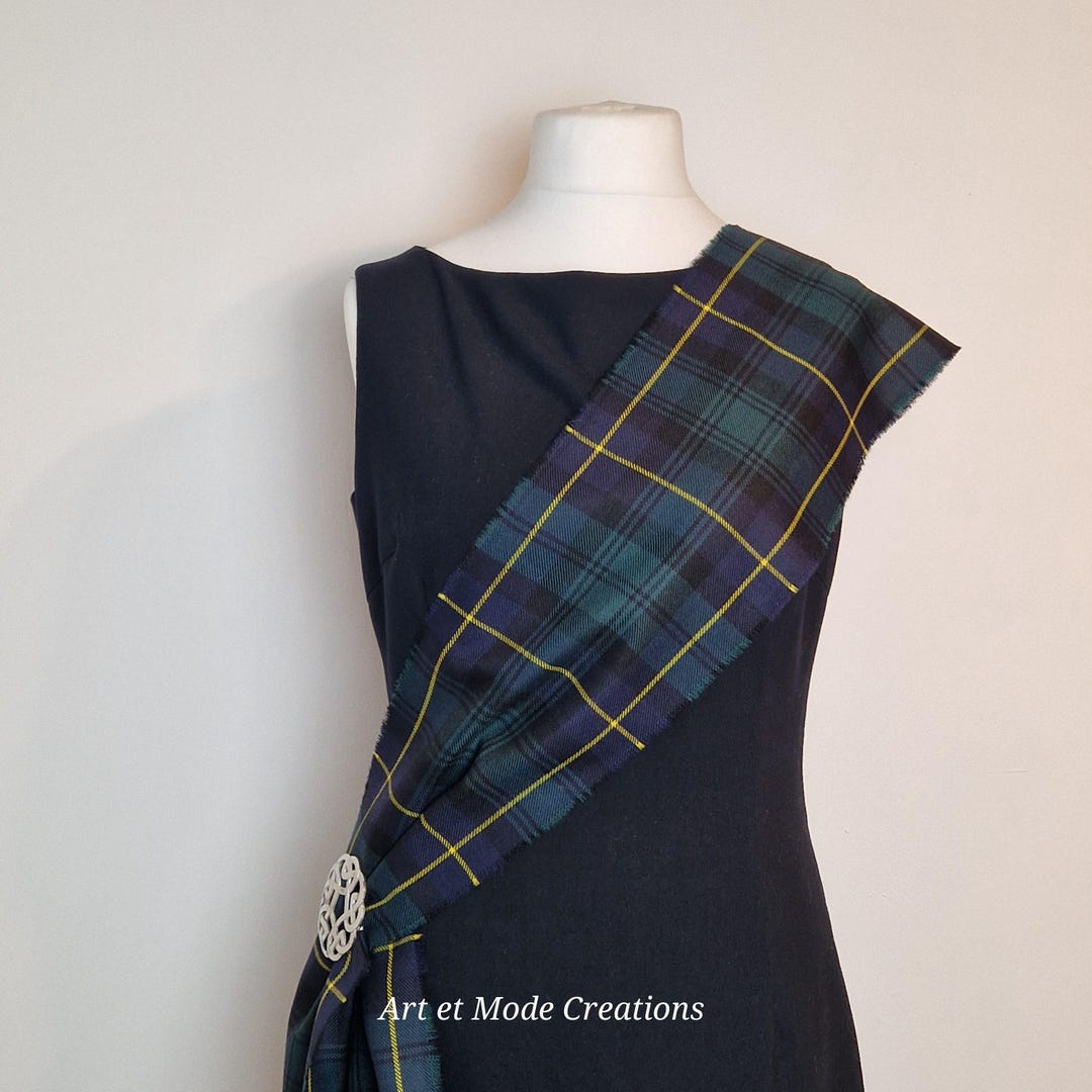 Dewar Modern 100% Wool Scottish Tartan / Plaid Self Fringed Sash ...