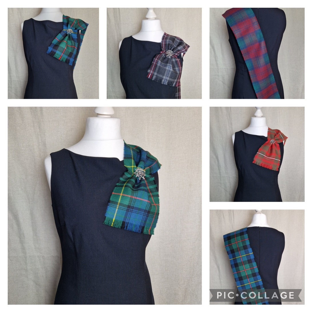 Tartan/plaid Open Fringe Mini Sash Made to Order in 100% Pure New Wool ...