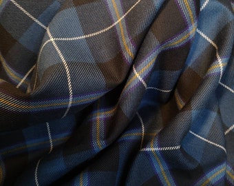 Blue and Yellow Plaid Fabric - Etsy
