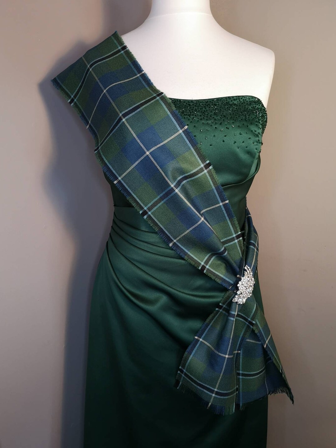 Douglas Muted 100% Pure Wool Tartan/plaid Self Fringed Sash 250cmx16cm ...