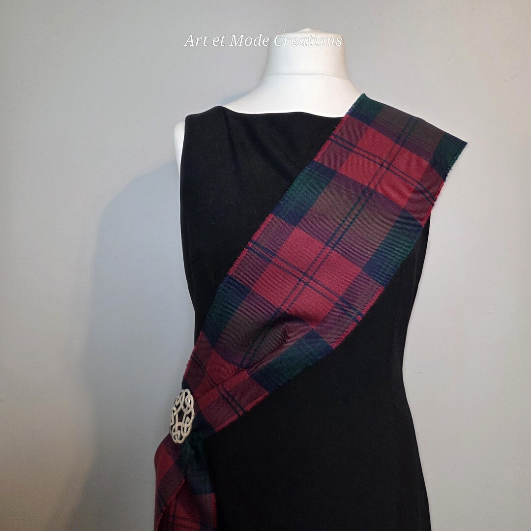 Lindsay Modern 100% Pure Wool Tartan/plaid Self Fringed Sash 220cmx18cm ...