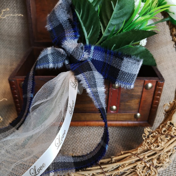 Gray Plaid Ribbon - Etsy