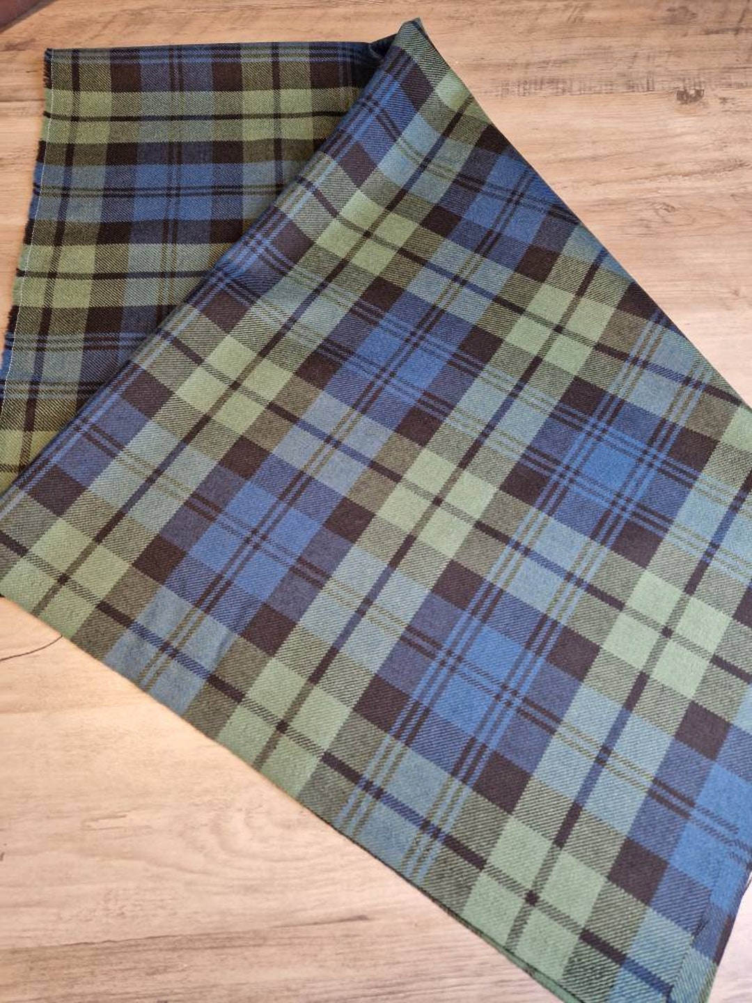 Blackwatch Muted Tartan Cloth Offcut - Etsy UK