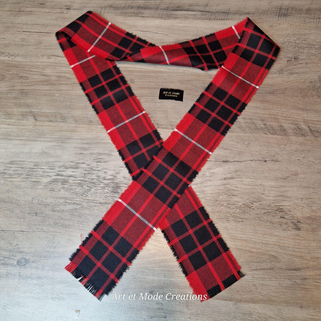 Munro Black 100% Wool Tartan/plaid Self Fringed Handfasting Ribbon ...