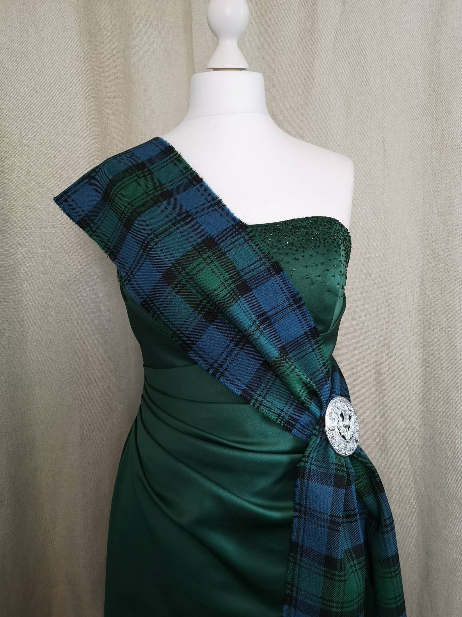 Kerr Hunting Ancient 100% Pure Wool Tartan/plaid Self Fringed Sash ...