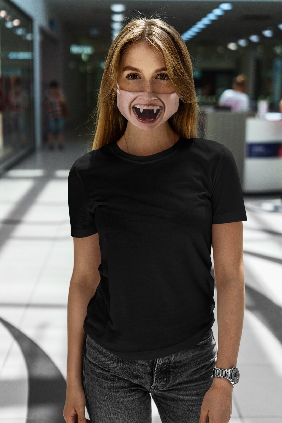 Halloween Face Mask Vampire Teeth Mouth Face Mask With - Etsy