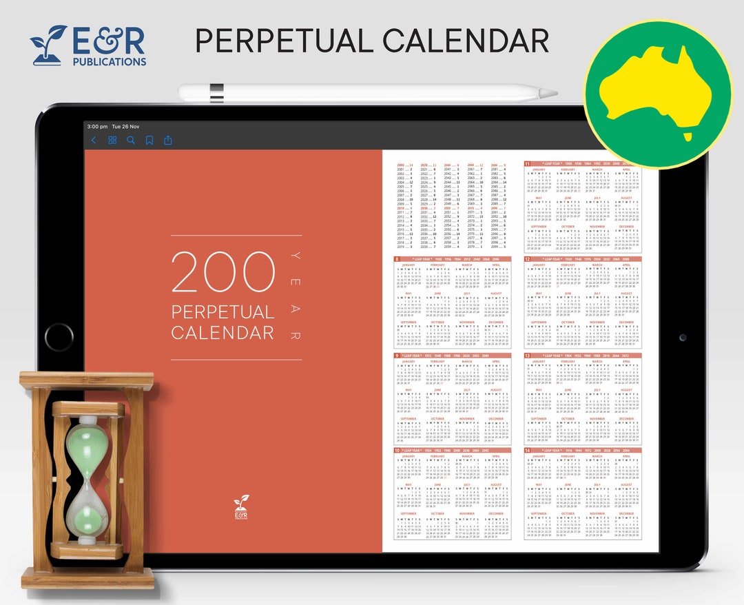 Digital Perpetual Calendar Notebook - Etsy
