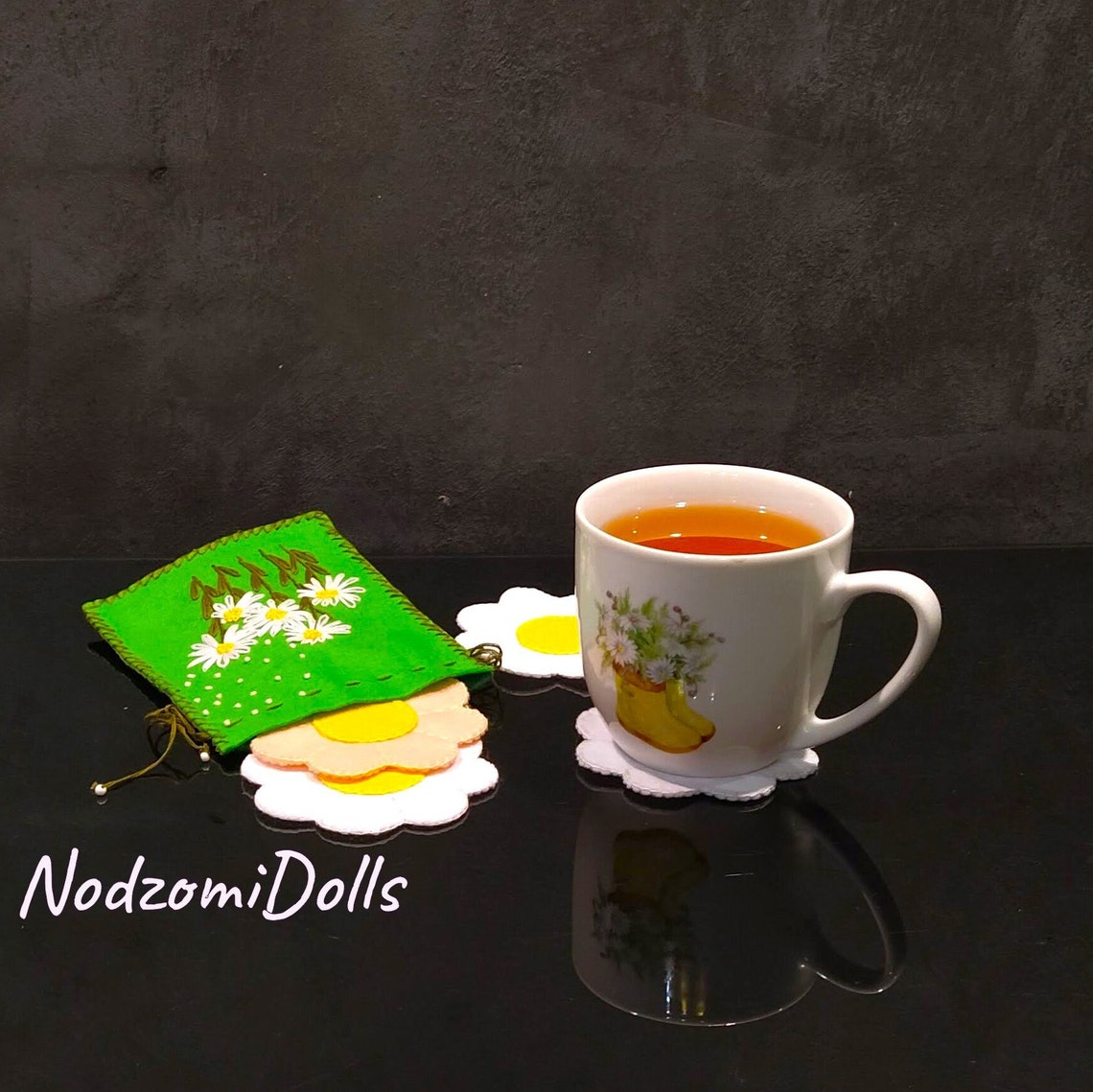 Tutorial Bag, Cup Holders in a Pouch, Chamomile Coasters, Sewing ...