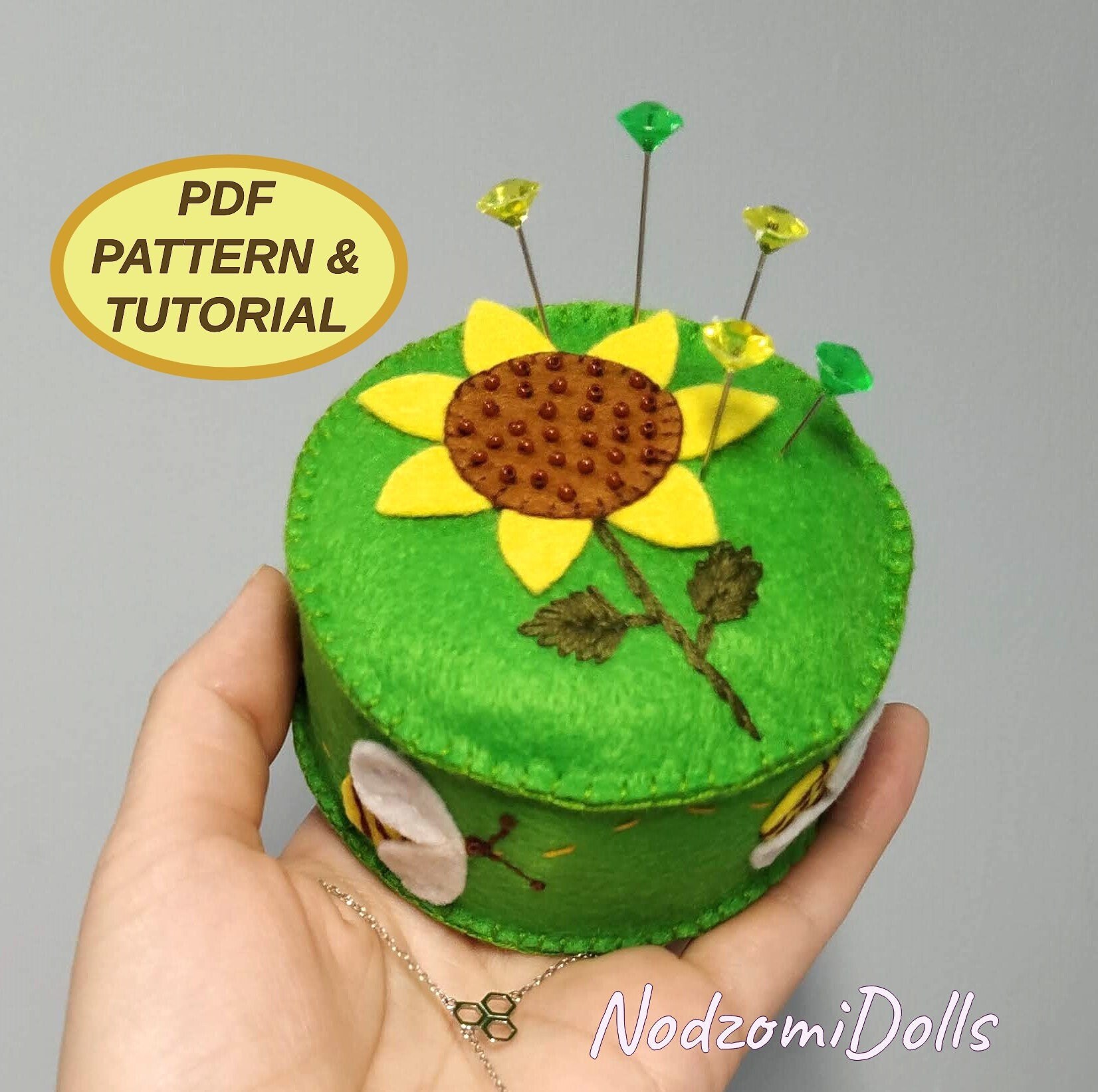 Sunflower Tutorial Pin Cushion Sewing Pattern for Felt - Etsy
