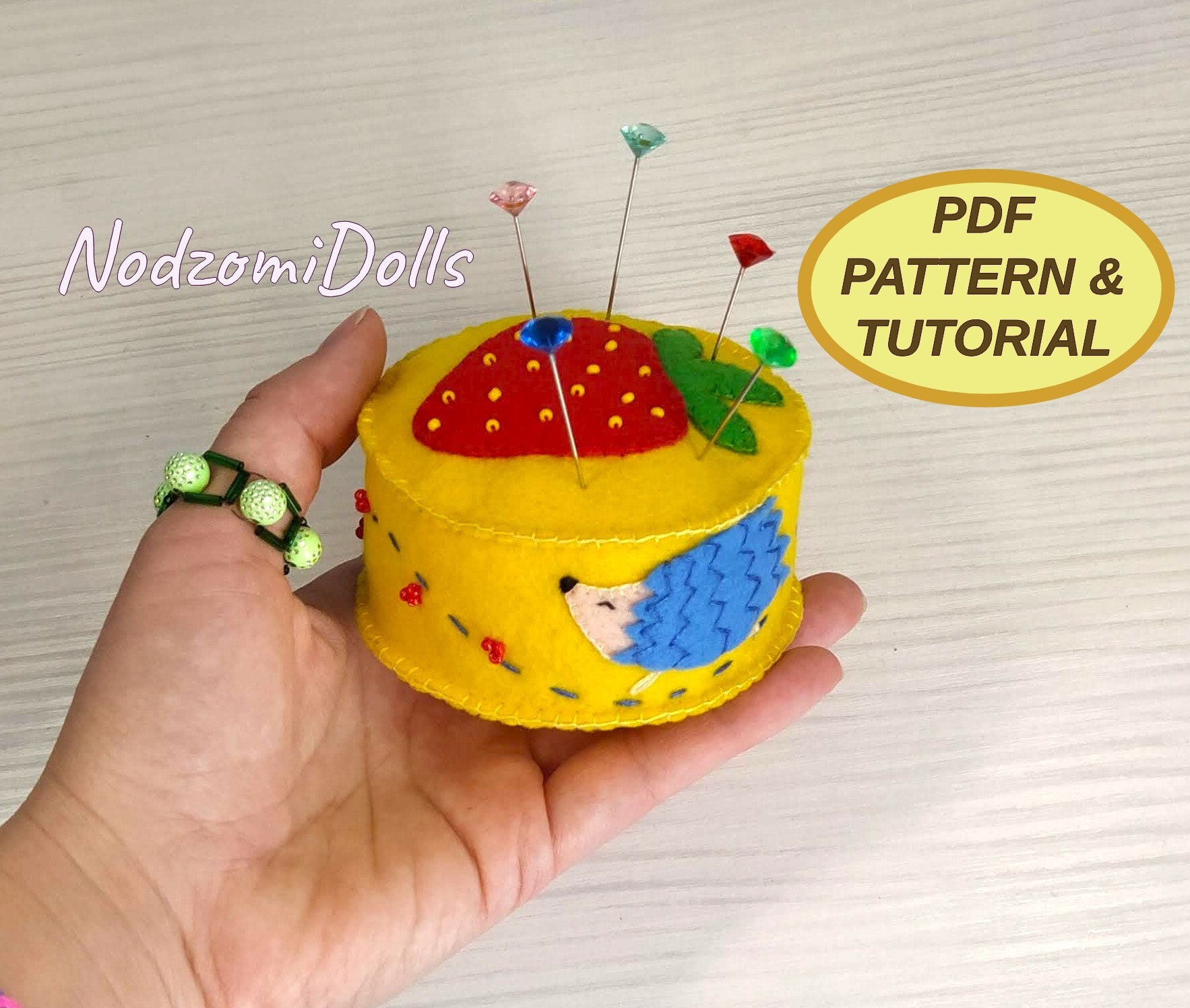 Pdf Tutorial Pin Cushion Sewing Pattern for Wool Felt Cushion ...
