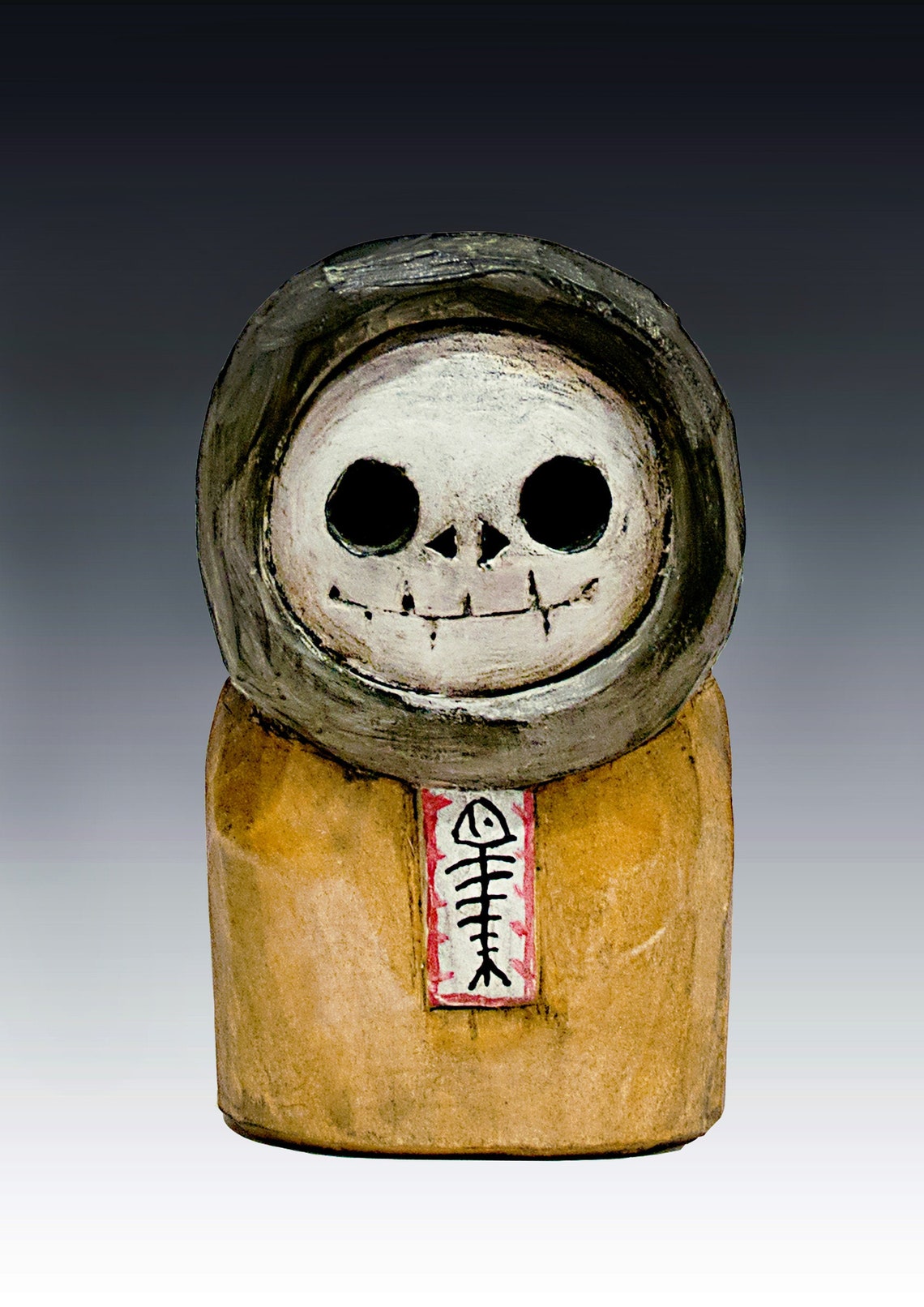 Wooden Statue Charm -tornasuk(eskimo Demon Spirit) - Etsy