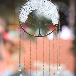 Traumfänger, Sonnenfänger Baum Des Lebens Mit Echten Edelsteinen,messing Wandbehang HEILSTEIN ...