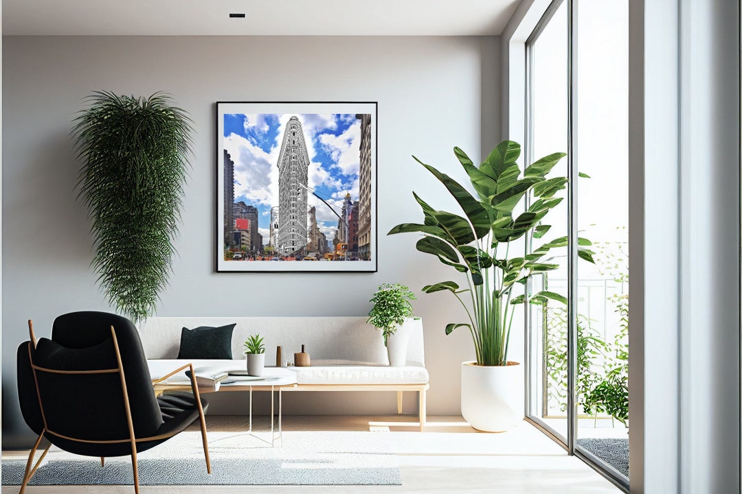 Flatiron Building Manhattan Photo Drawing Print, Wall Print ...