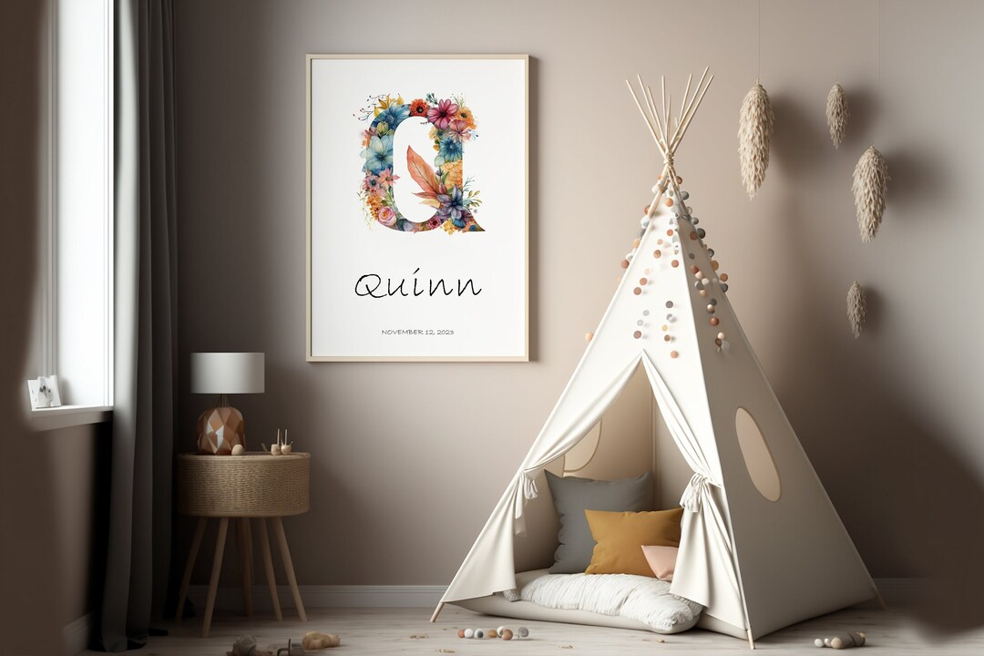 Custom Initial Print Name Printable Personalized Letter - Etsy