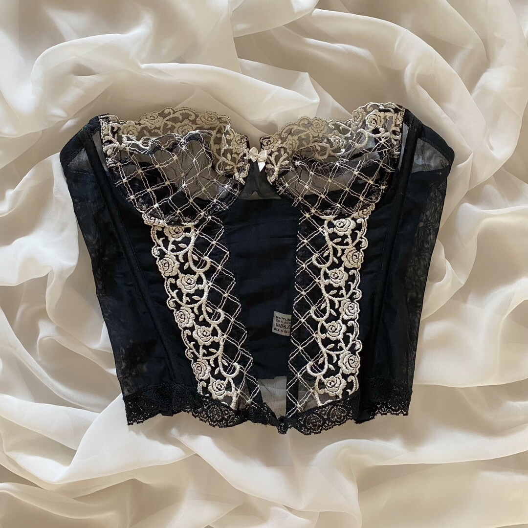 Black Lace Bustier 75B/70C/80A - Etsy