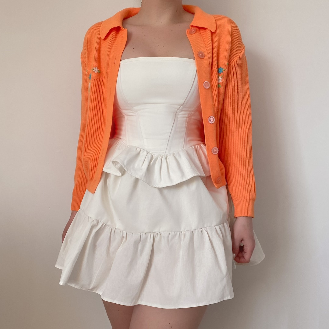 Bright Orange Cardigan S/M - Etsy