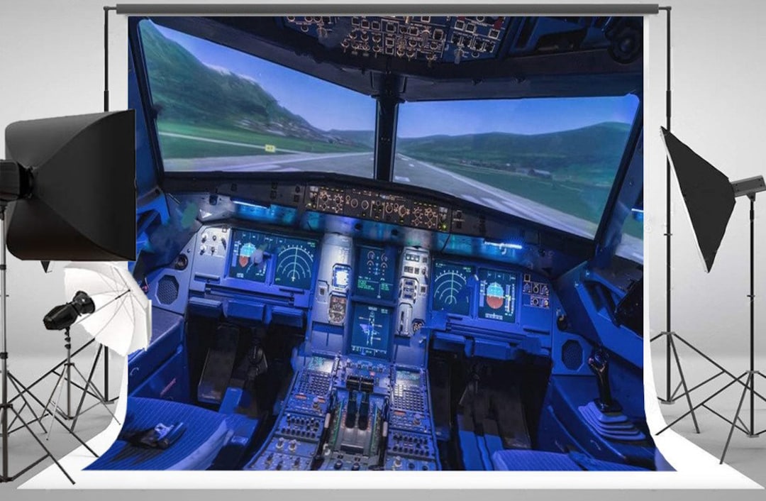 Cockpit Large Commercial Airplane Backdrop Photography Studio ...