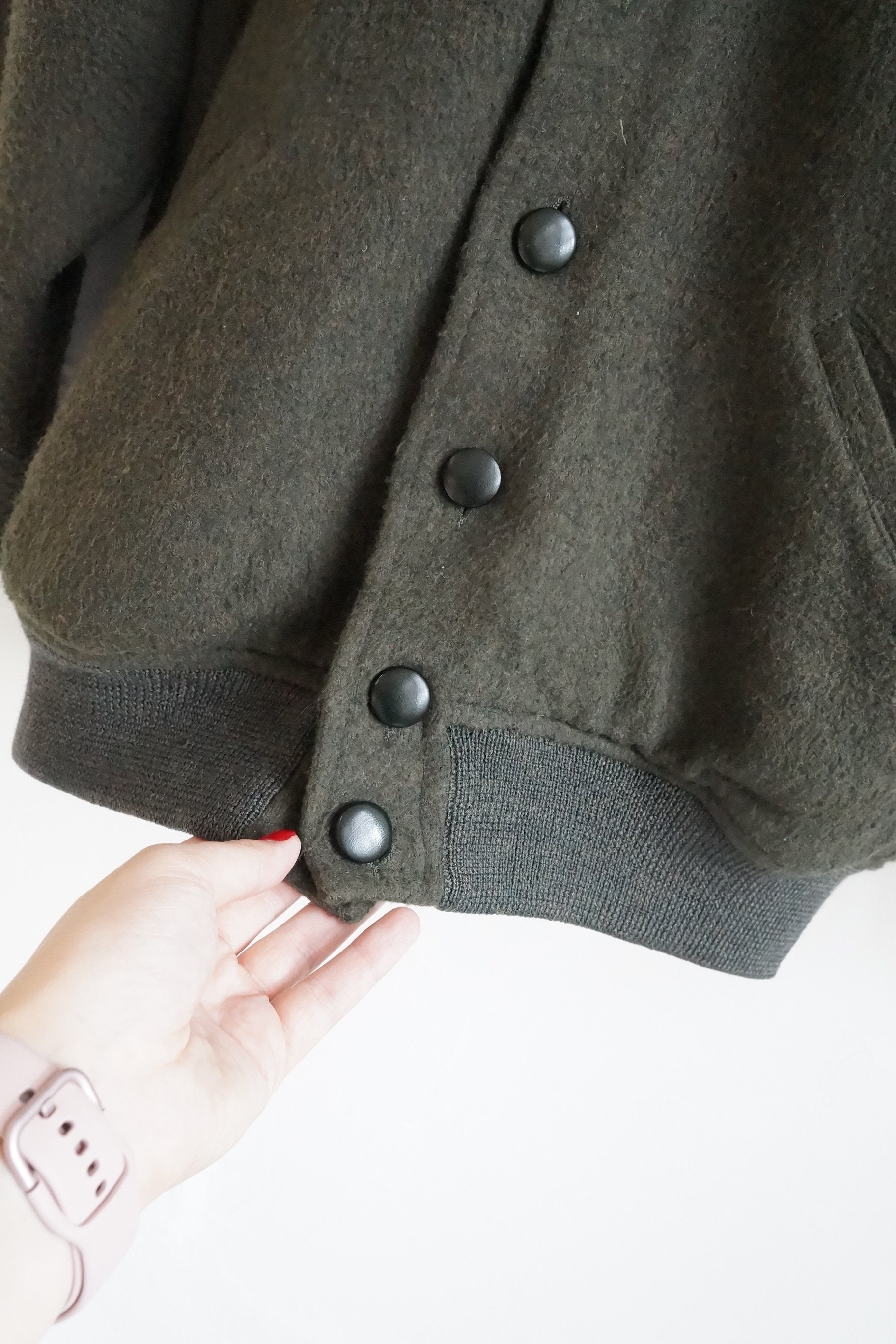 Vintage Wool Jacket Mens Wool Bomber Jacket Green Wool Jacket - Etsy
