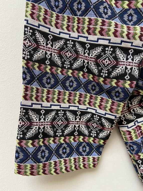 Vintage Aztec Print Jacket: One Button Boho Blazer, S… - Gem