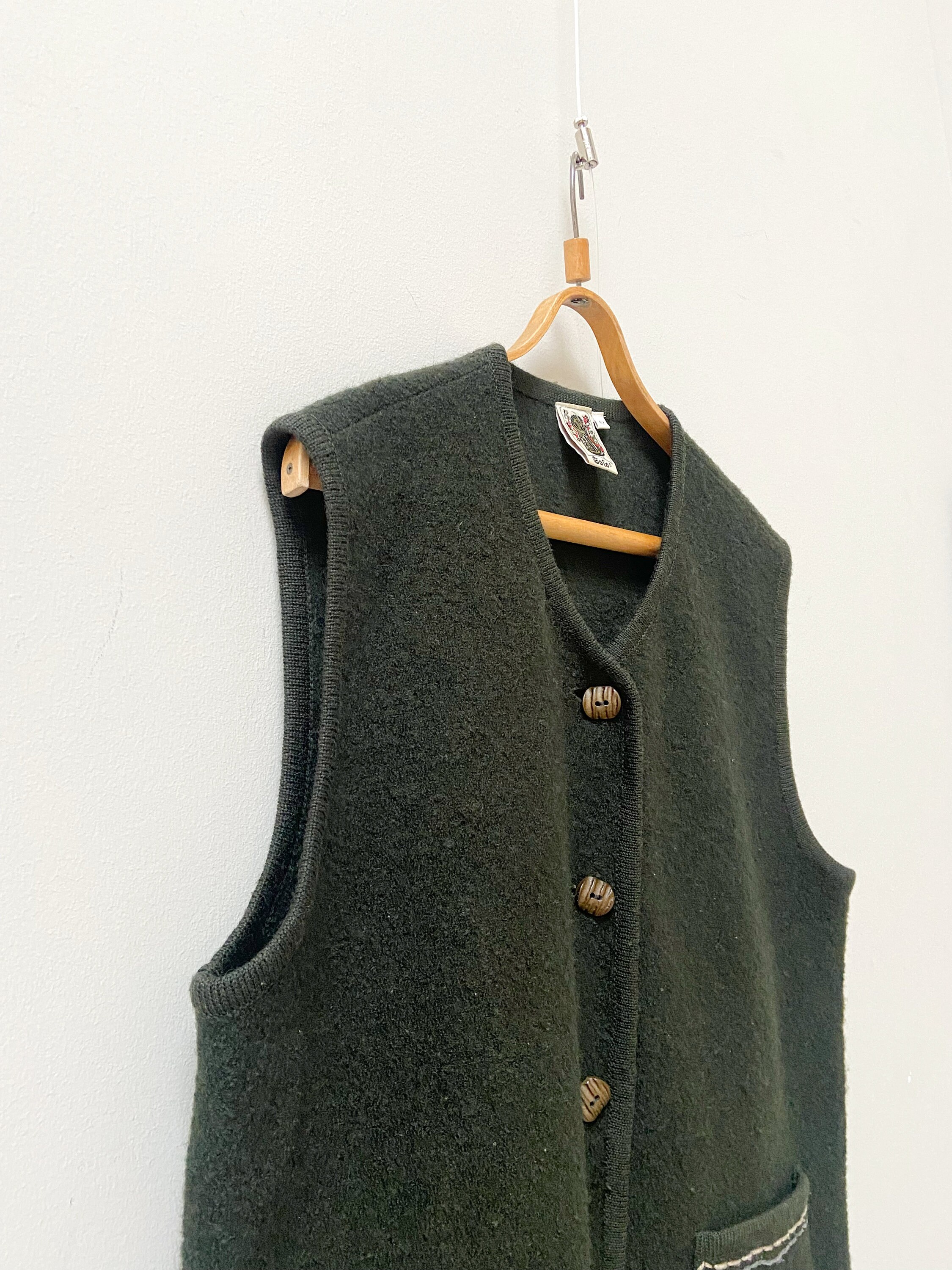 Vintage 90s Green Wool Vest Green Wool Waistcoat Women Wool - Etsy