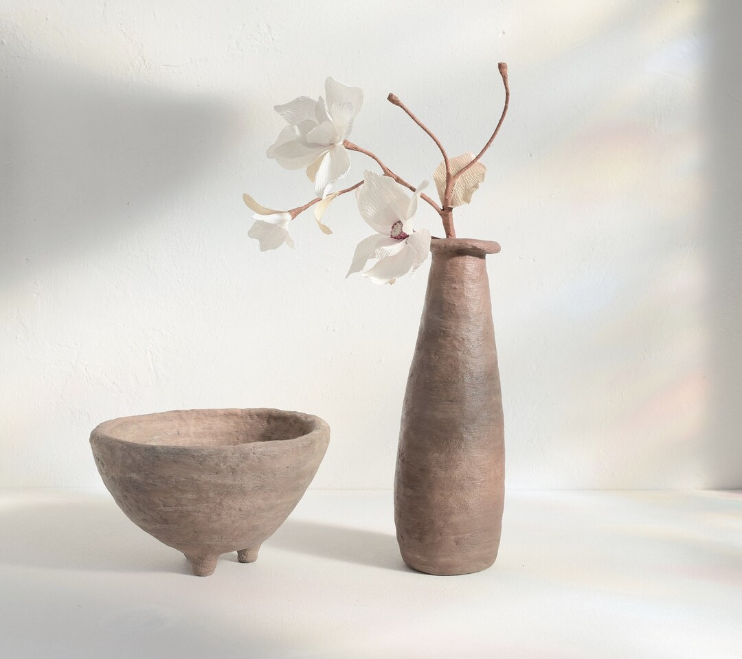 Rustic Vase for Flowers, Aged Vase, Distressed Vase, Decorative Vase ...