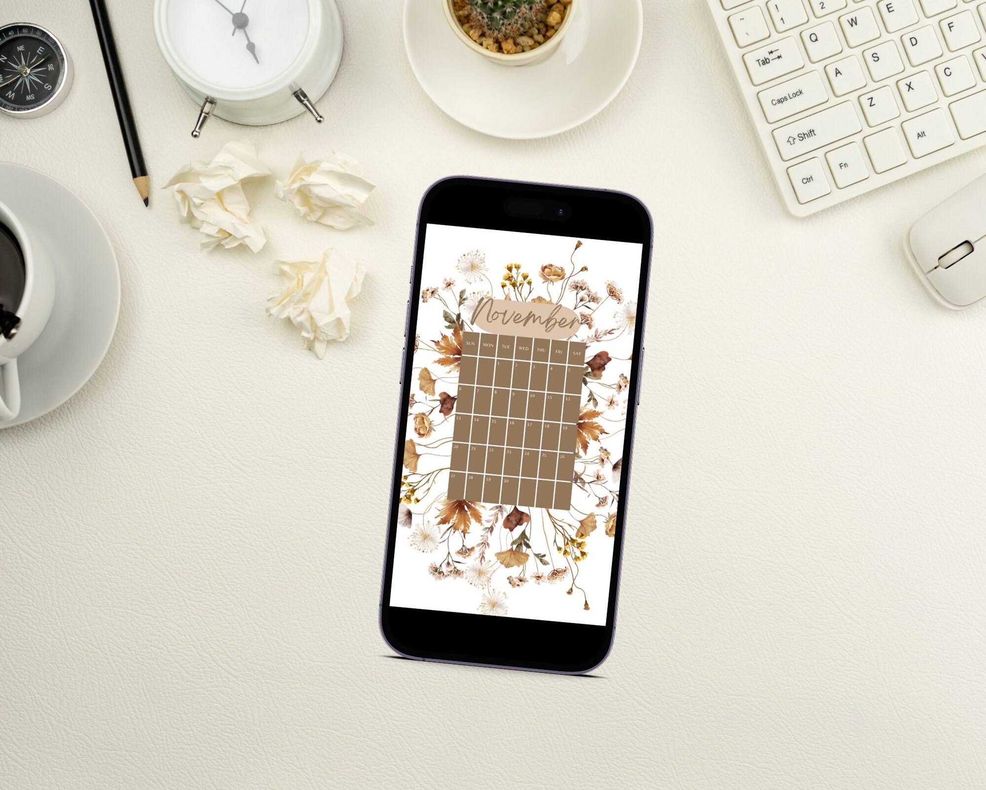 November Calendar Phone Wallpaper - Etsy