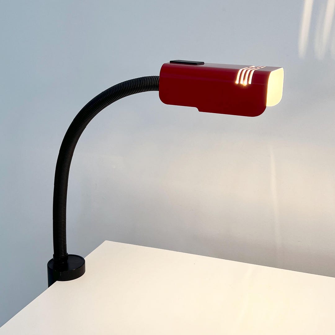 Red Desk Lamp From Targetti Sankey, 1970s - Etsy