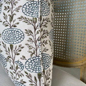 Lisa Fine “samode” in Indigo/oyster 100% Linen Designer Pillow Cover ...