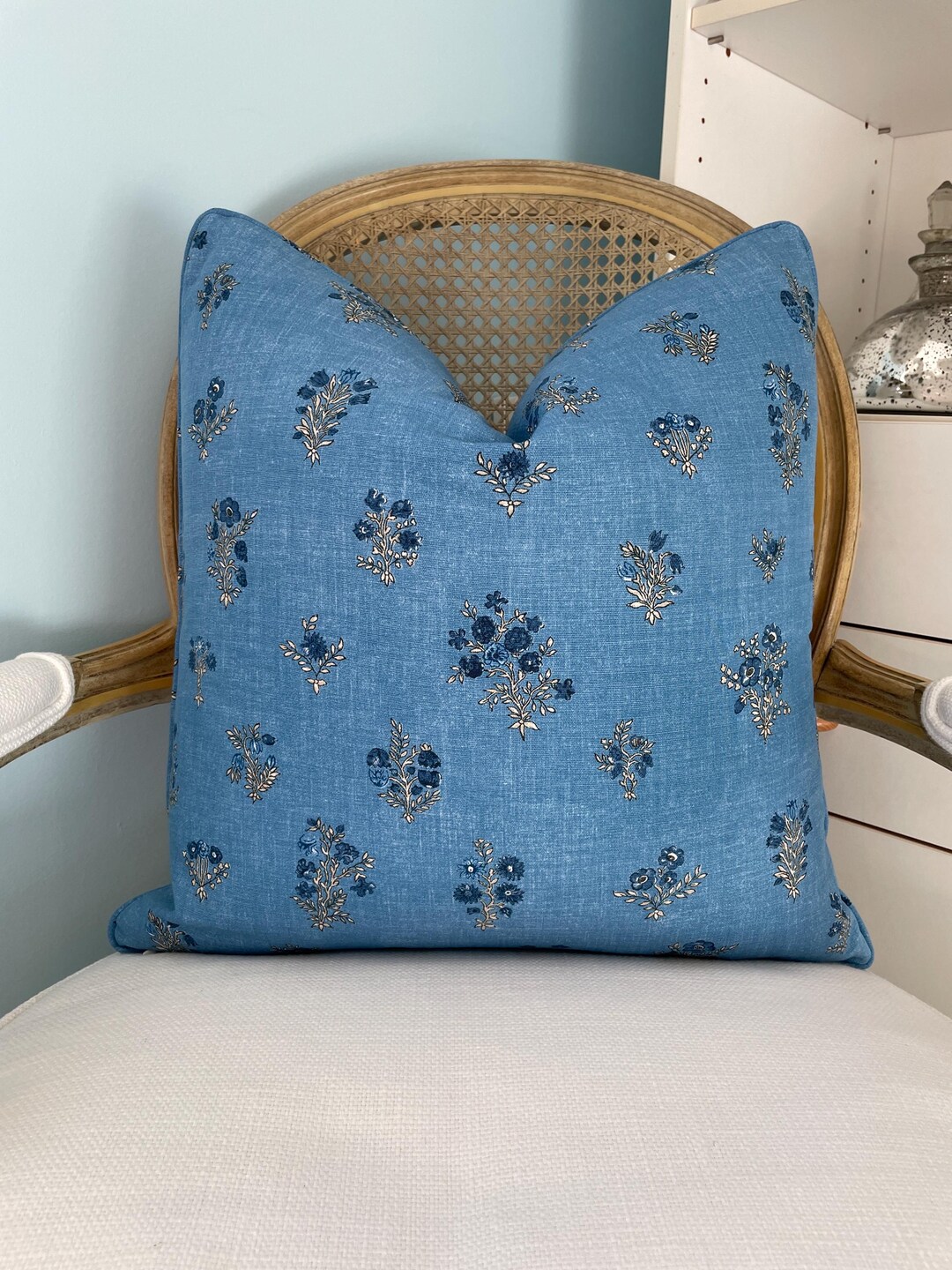 Lisa Fine Noor in Indigo One or Both Sides High End Pillow Cover ...