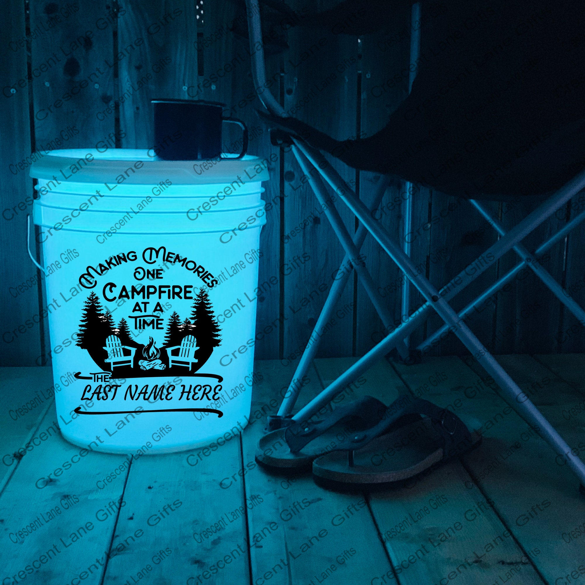 Making Memories One Campfire at a Time Camping Bucket Decal and Light ...