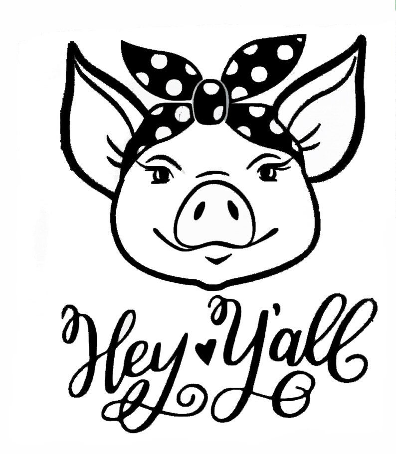 Hey Yall Pig Vinyl Car Decal Sticker Vinyl Decal. Great - Etsy
